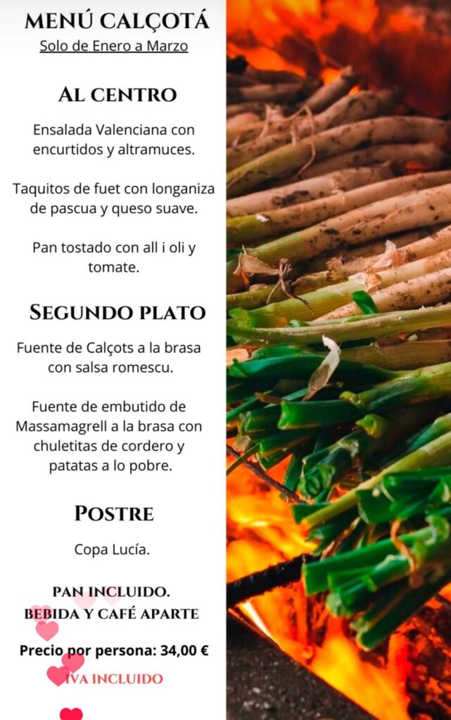 MENÚ CALÇOTADA - Bergamonte